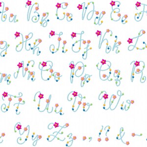 Pearl Handwriting FONT Floral Gigi Line Outline Light Stitch Daisy ...