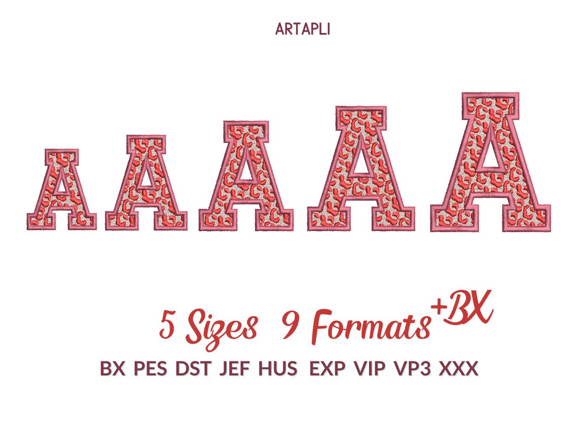 Leopard Spots Fill Stitch and Outline Varsity Block FONT Wild Cat ...