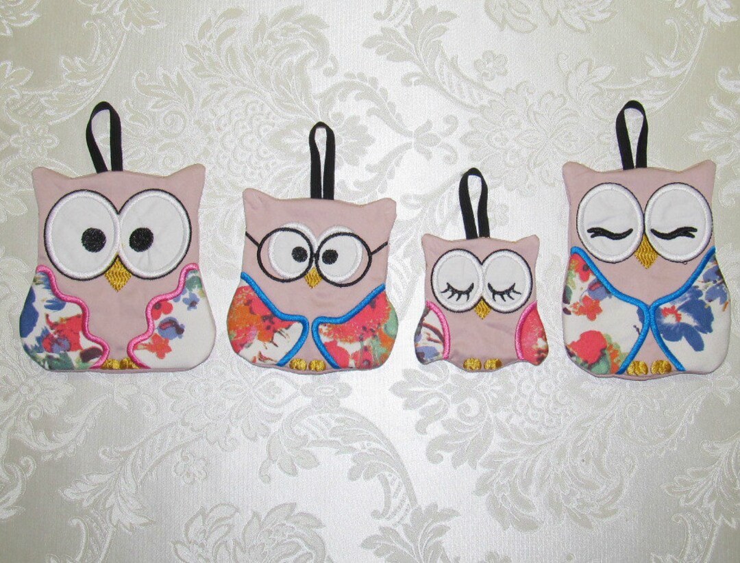 Owls - in the Hoop ITH Machine Embroidery Designs 4 Types in Many Sizes ...