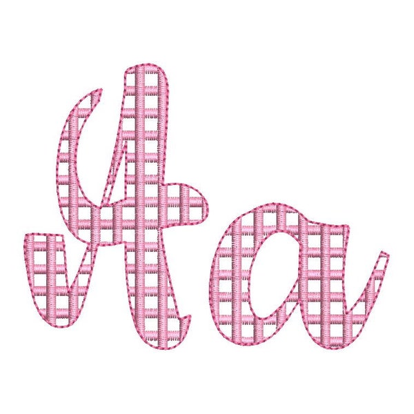 Checkered Font Embroidery - Etsy