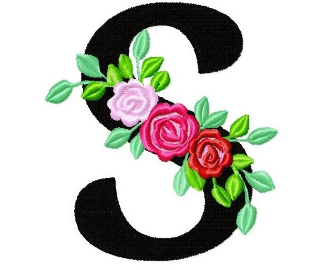 Roses Floral Individual Letter S Garden Flag Monogram Roses - Etsy