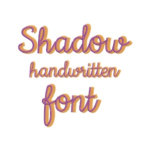 Shadow Handwritten Font Satin and Fill Stitch Double 2 Color Alphabet ...