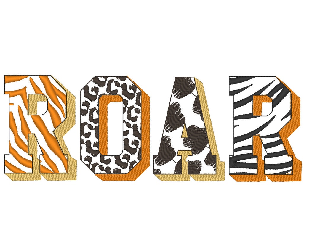 Wild Animal Print Fonts SET of 5 Patterned Font Tiger Zebra Leopard ...