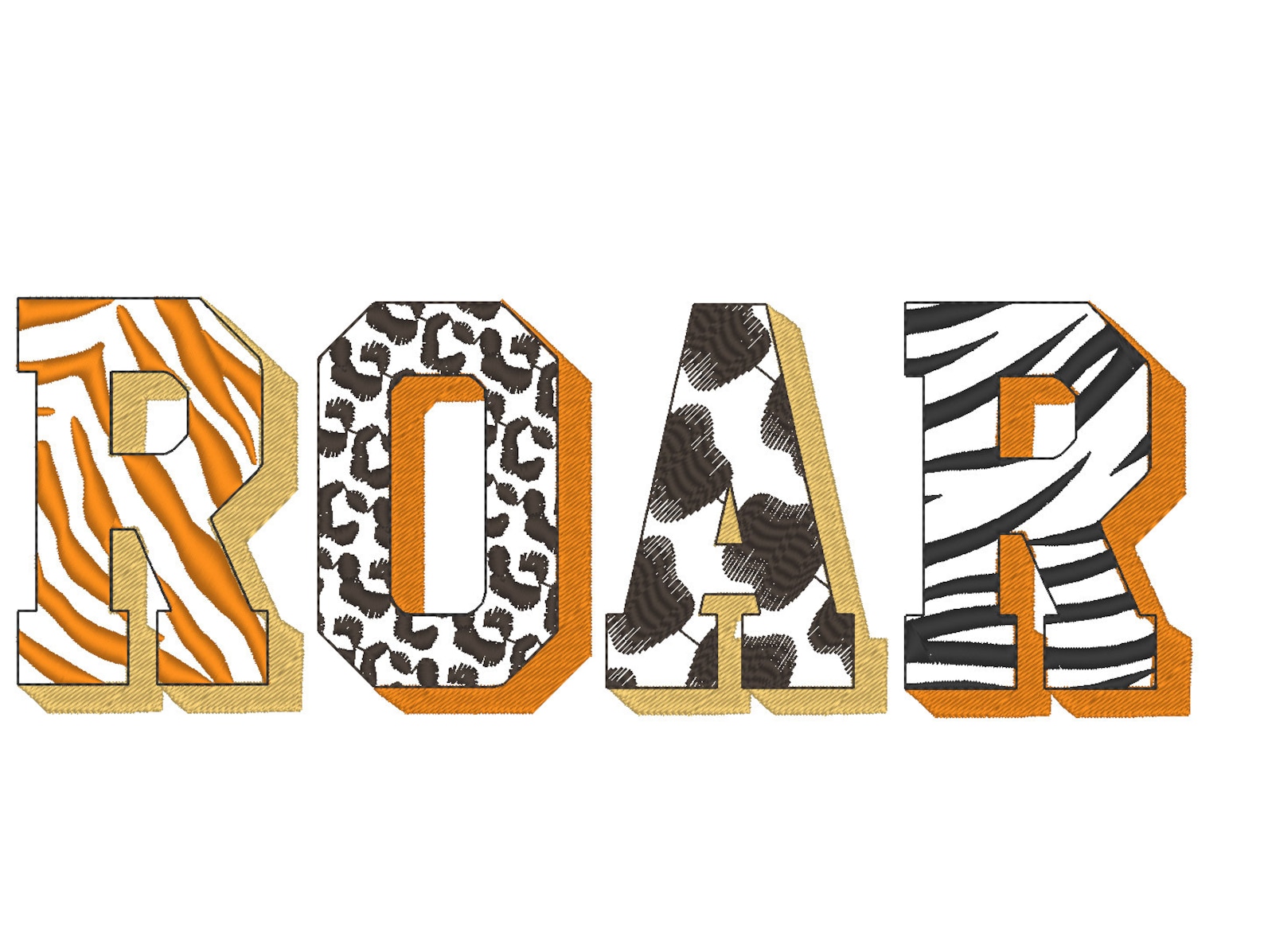 Wild Animal Print Fonts SET of 5 Patterned Font Tiger Zebra Leopard ...