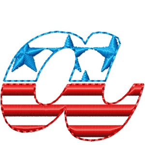 Patriotic Cursive Font Stars and Stripes Alphabet Letters Light Stitch ...