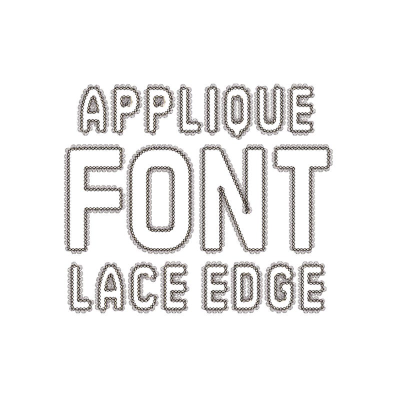 Lace Edge FONT Dream Applique Alphabet Monogram Vintage Retro Style ...