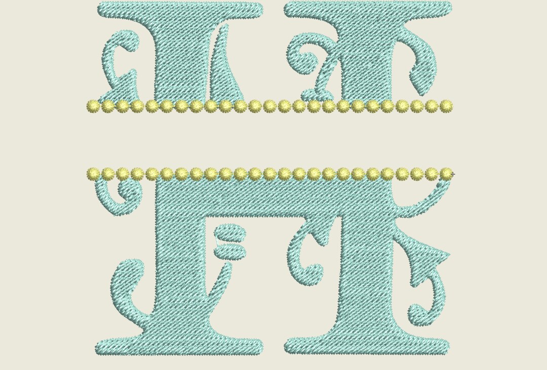 Beautiful Split Monogram Font A-Z Machine Embroidery Designs and Mini ...