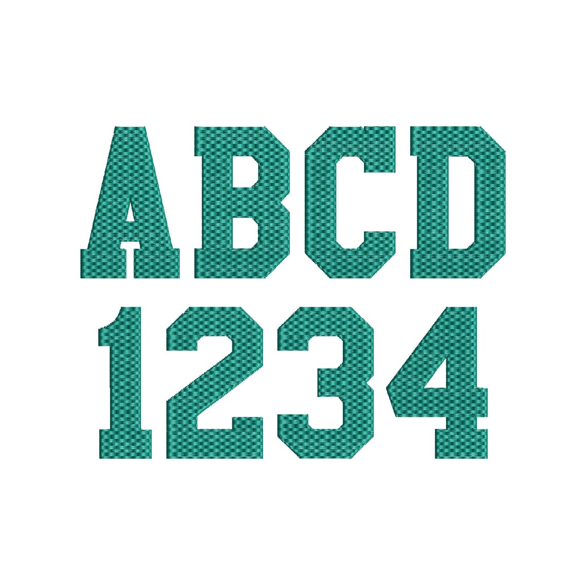 Waffle Textured Varsity Collegiate Block Font Machine Embroidery ...