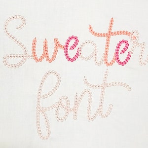 Bold Authentic Hand Chain Stitch Script FONT Machine Embroidery Designs ...