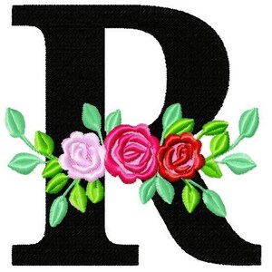 Roses Floral Individual Letter R Garden Flag Monogram Roses Crown ...