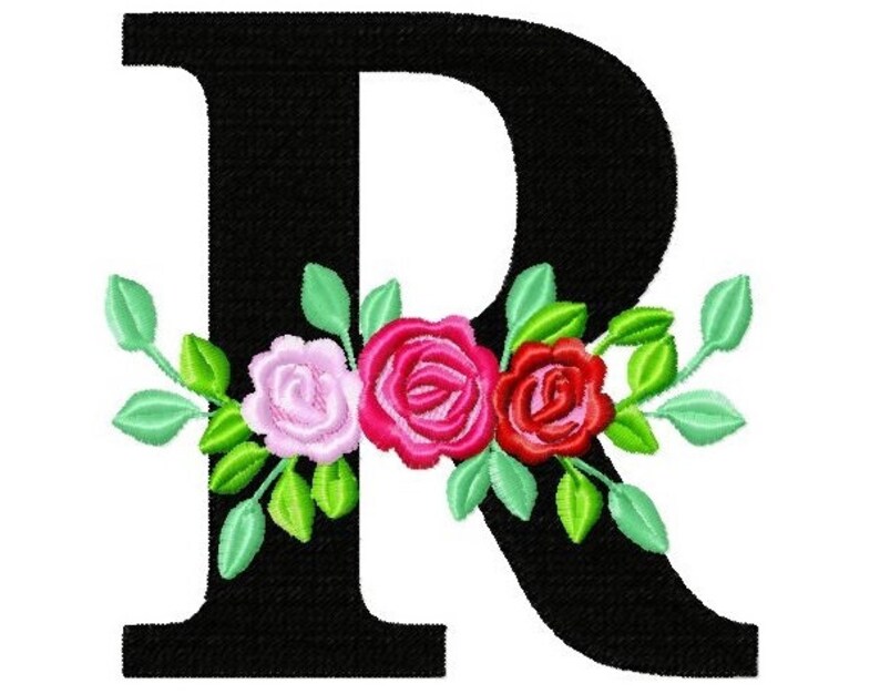 Roses Floral Individual Letter R Garden Flag Monogram Roses - Etsy