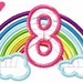 Cute Rainbow Birthday Number 2 TWO Only Machine Embroidery Applique ...