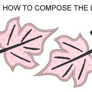 Single Leaves Machine Embroidery Applique Designs, 5 Types - Multiple ...