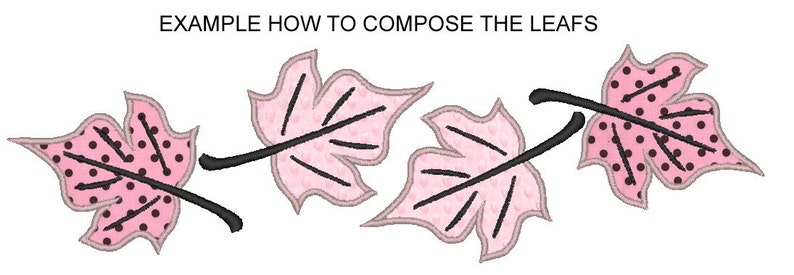 Single Leaves Machine Embroidery Applique Designs, 5 Types - Multiple ...