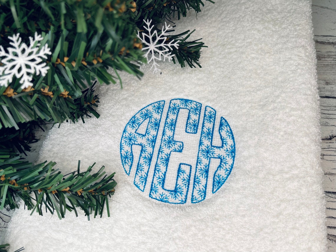 Snowflake Monogram A-Z Awesome Winter Frozen Snow Three - Etsy