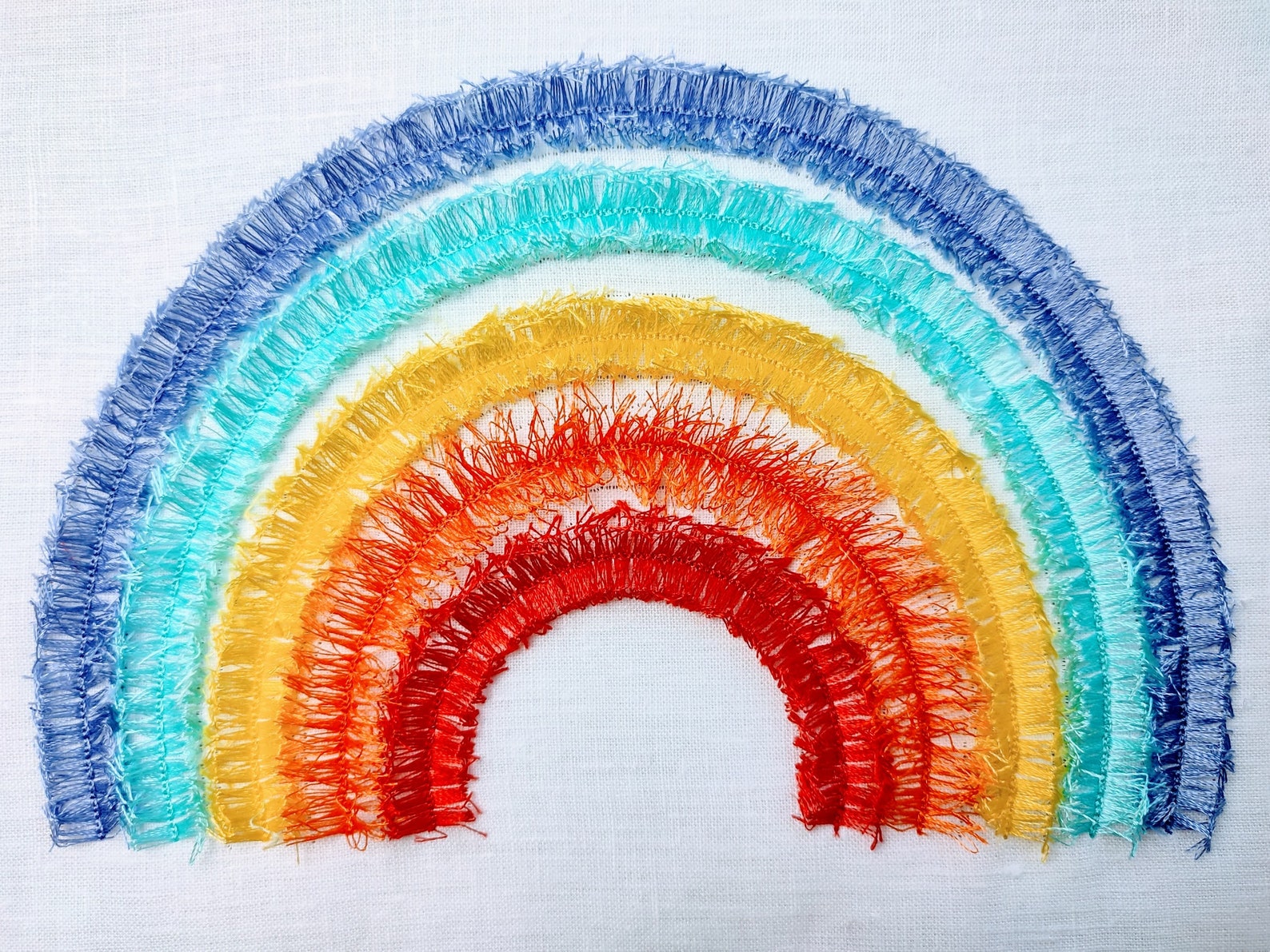 Fringed Rainbow, Awesome Fluffy Rainbow, Fringe in the Hoop ITH Machine ...