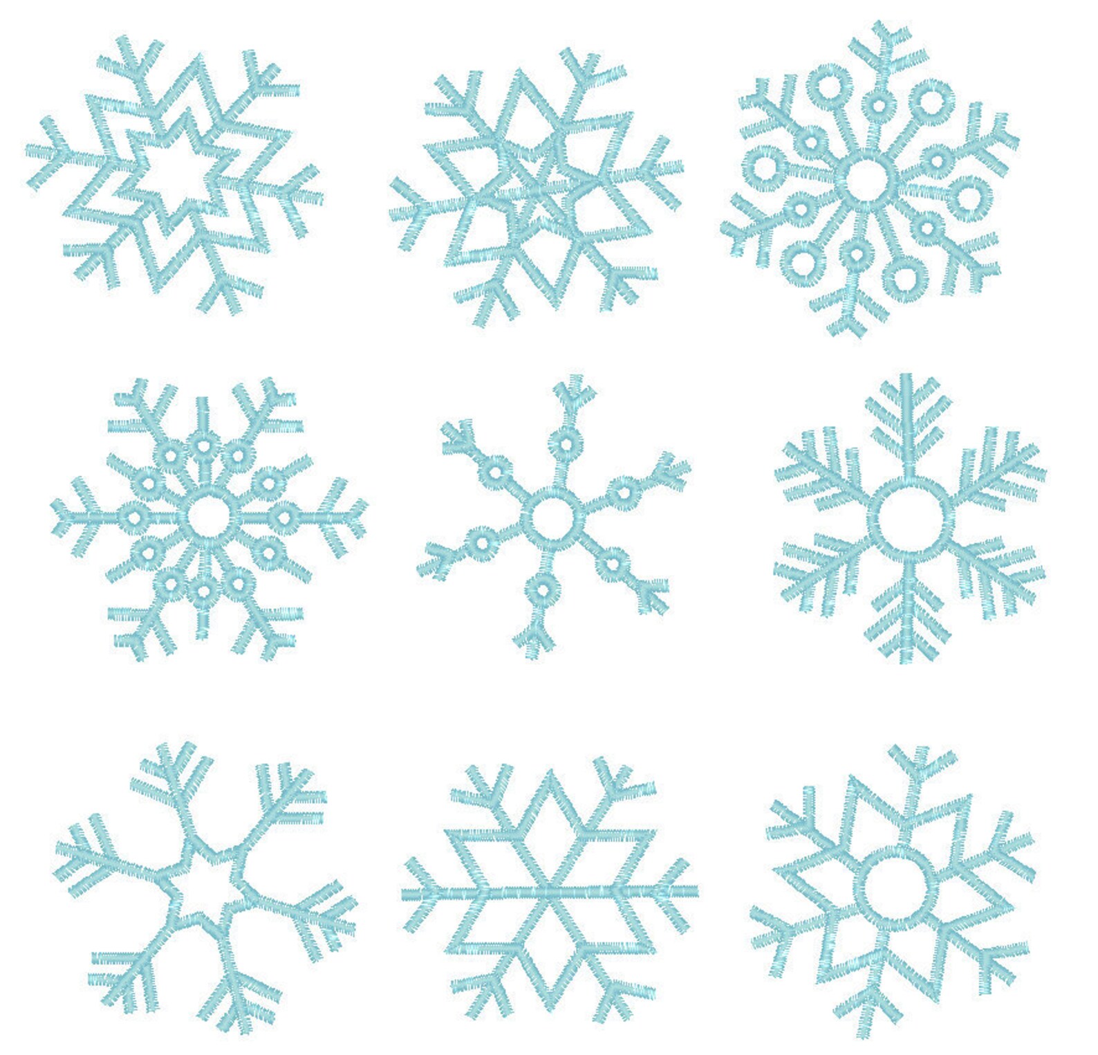 Simply Snowflakes 9 Types in Assorted Sizes Machine Embroidery - Etsy