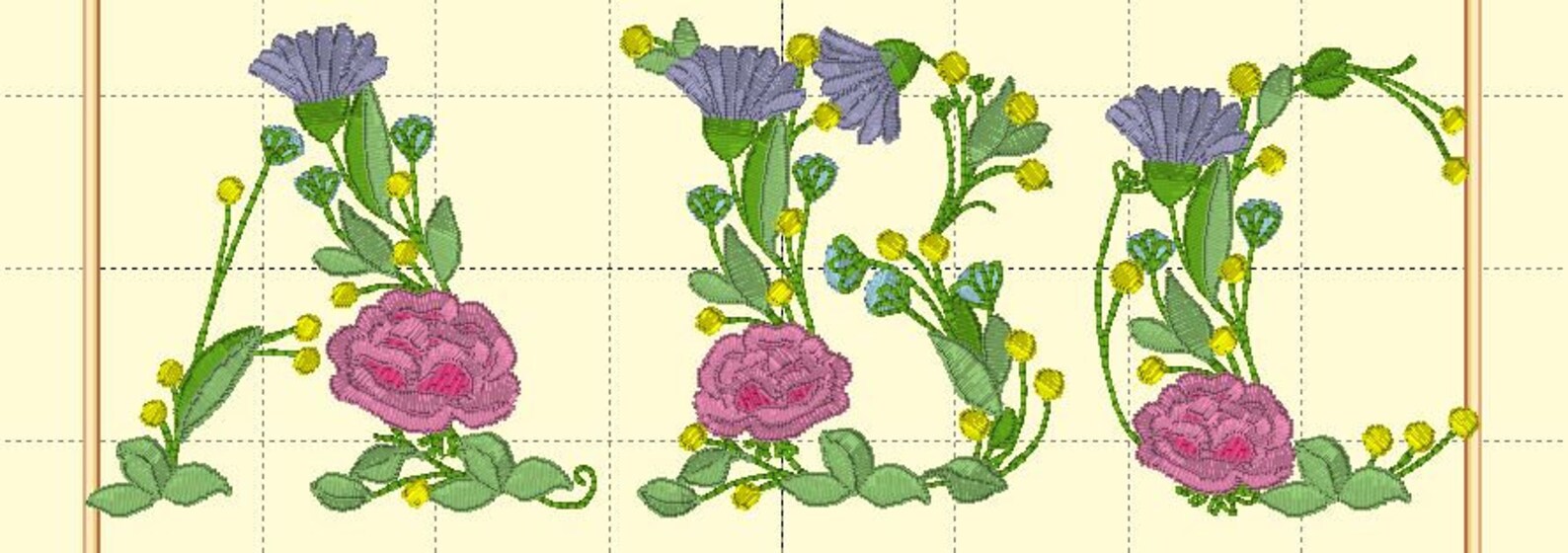 Floral Block Uppercase Capital Letters A-Z Whole Alphabet, Monogram ...