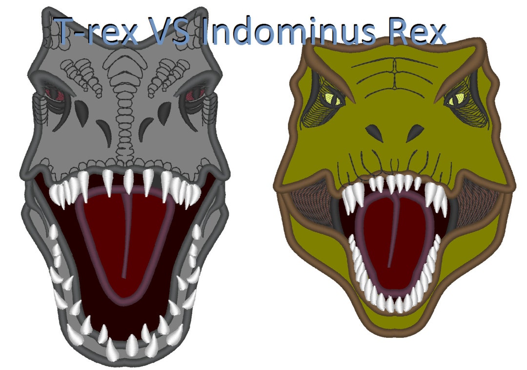 T-rex VS Indominus Rex Machine Embroidery Applique Designs 4x4, 5x7 and ...