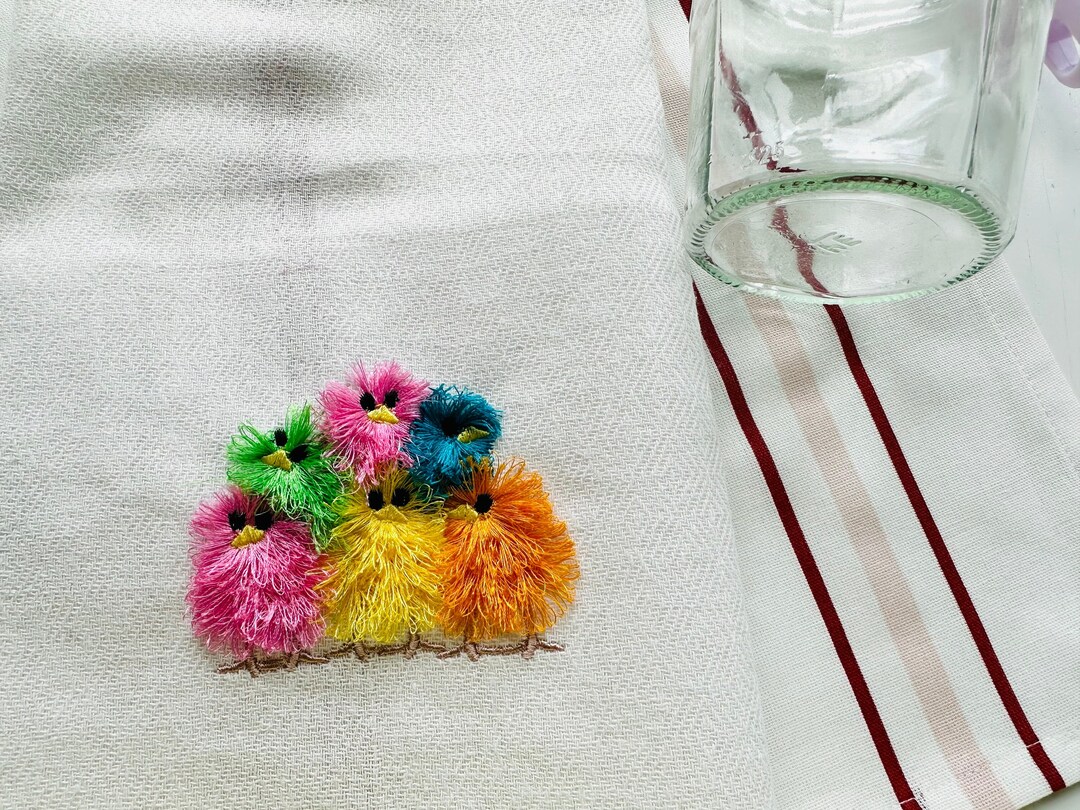 Flock of Chicks Machine Embroidery Designs Fringed Fluffy Chick ...