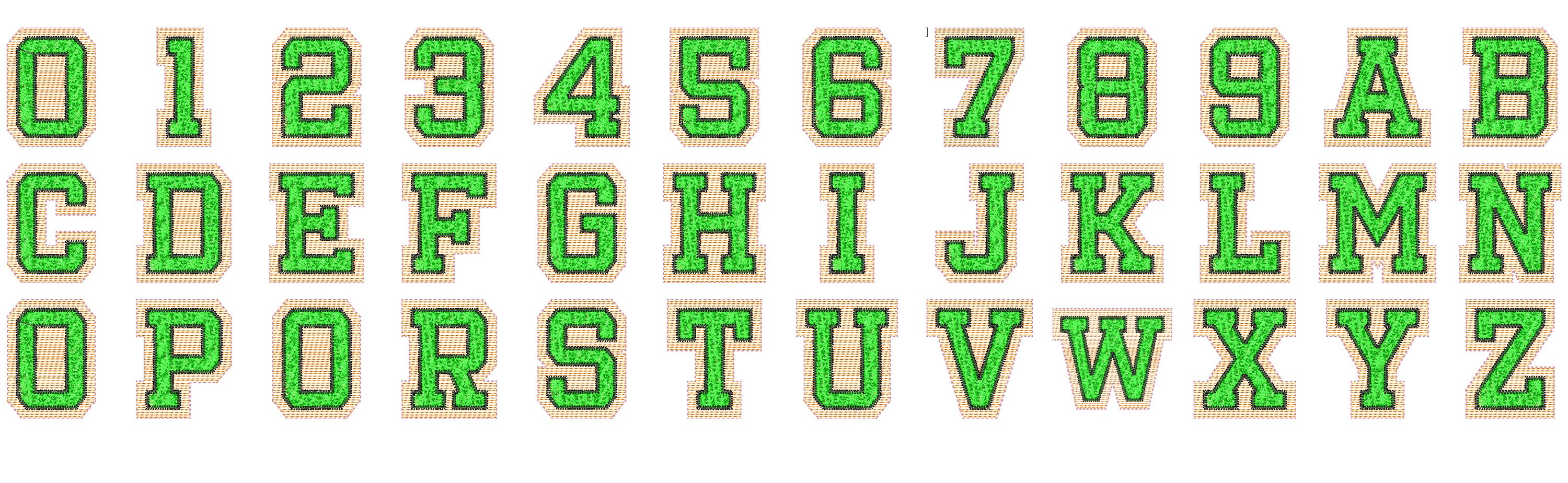 2023 new mini Faux chenille Glitter HTV Font Athletic Sport Varsity ...