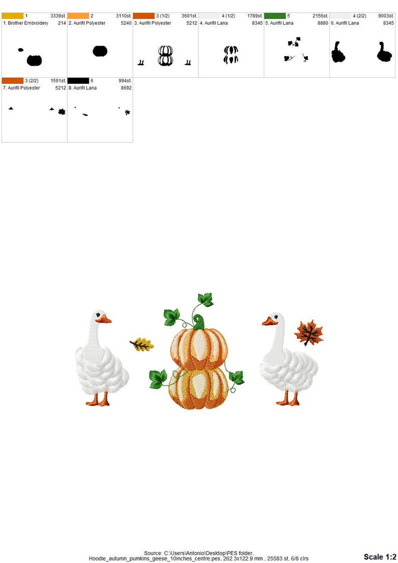Thanksgiving Fall Pumpkin Goose SET of 5 Designs Bows in a Row Bow ...