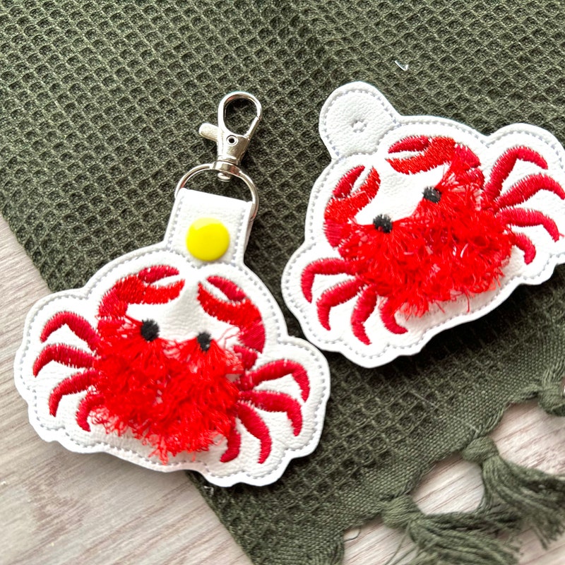 Leather Key Chain Crab - Etsy