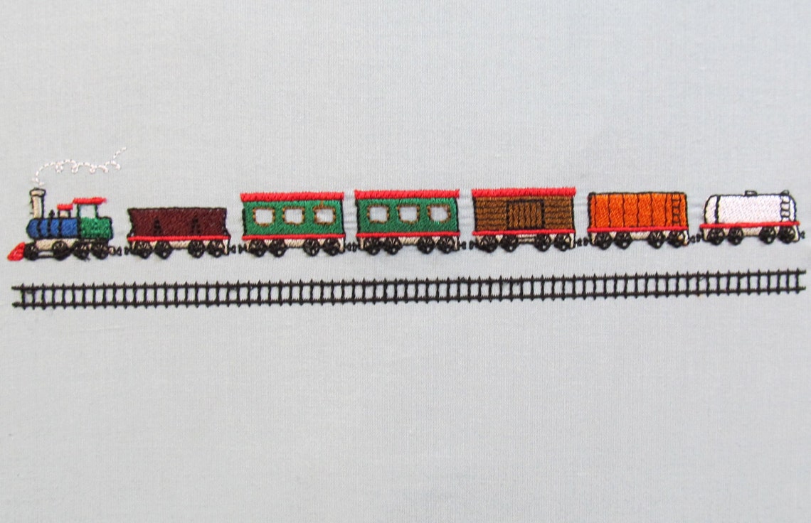 Train With Various Wagons MINI Machine Embroidery Designs Fill Stitch ...