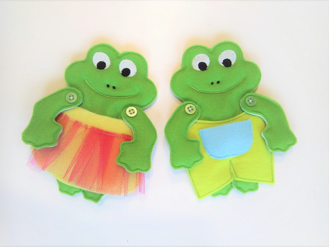 Paper-doll Frog and Clothing in the Hoop Felt Simply Project, ITH ...