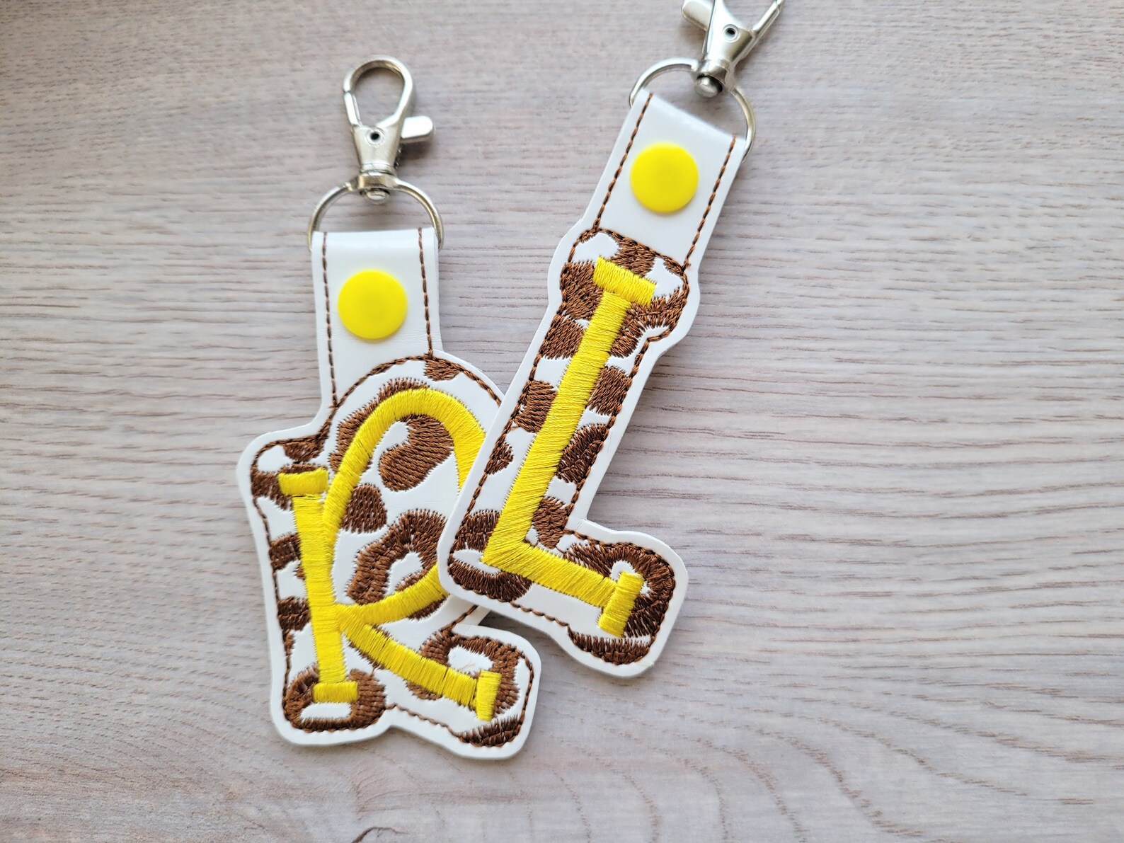 Key Fob Snap Tab Leopard Spot Monogram Alphabet Initial - Etsy