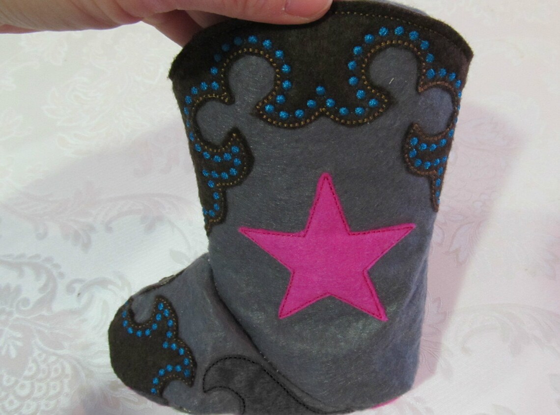 Baby Cowboy Boots - Felt in the Hoop Project - Ultimate Pattern for ...