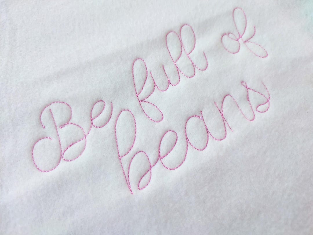 Simple Quick Bean Stitch Thin Line Font Machine Embroidery Designs ...