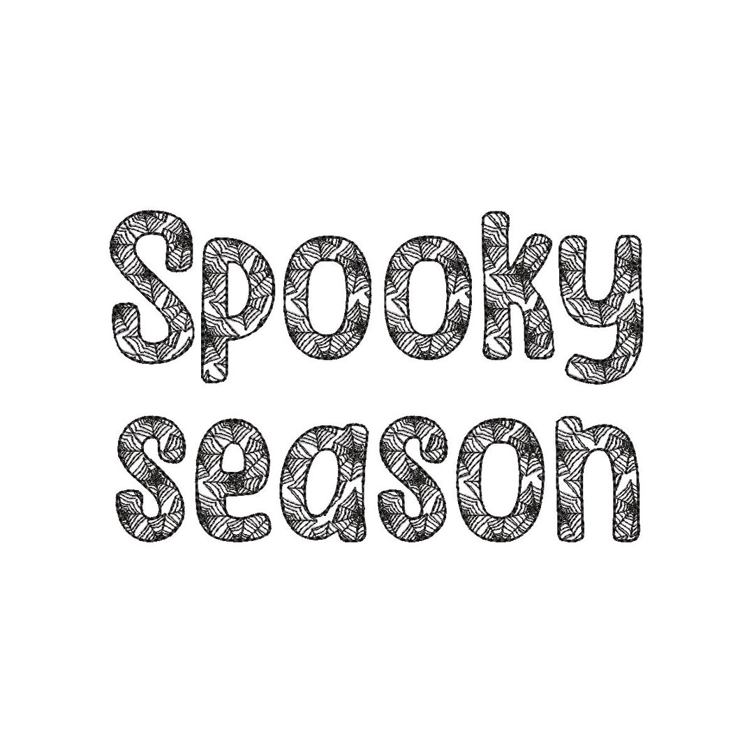 Spooky Season Halloween Font Light Sketch Outline Spiderweb Alphabet ...
