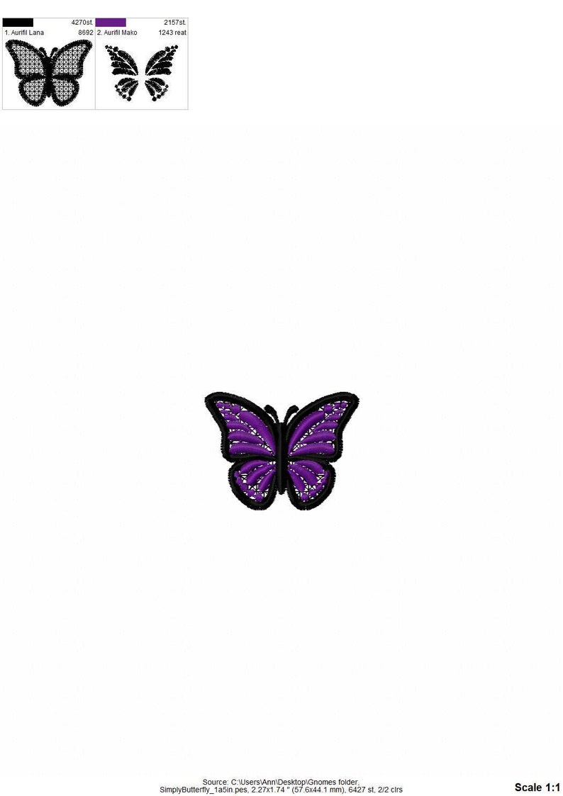 SMALL Butterfly Dimensional FSL Free Standing Lace Machine Embroidery ...