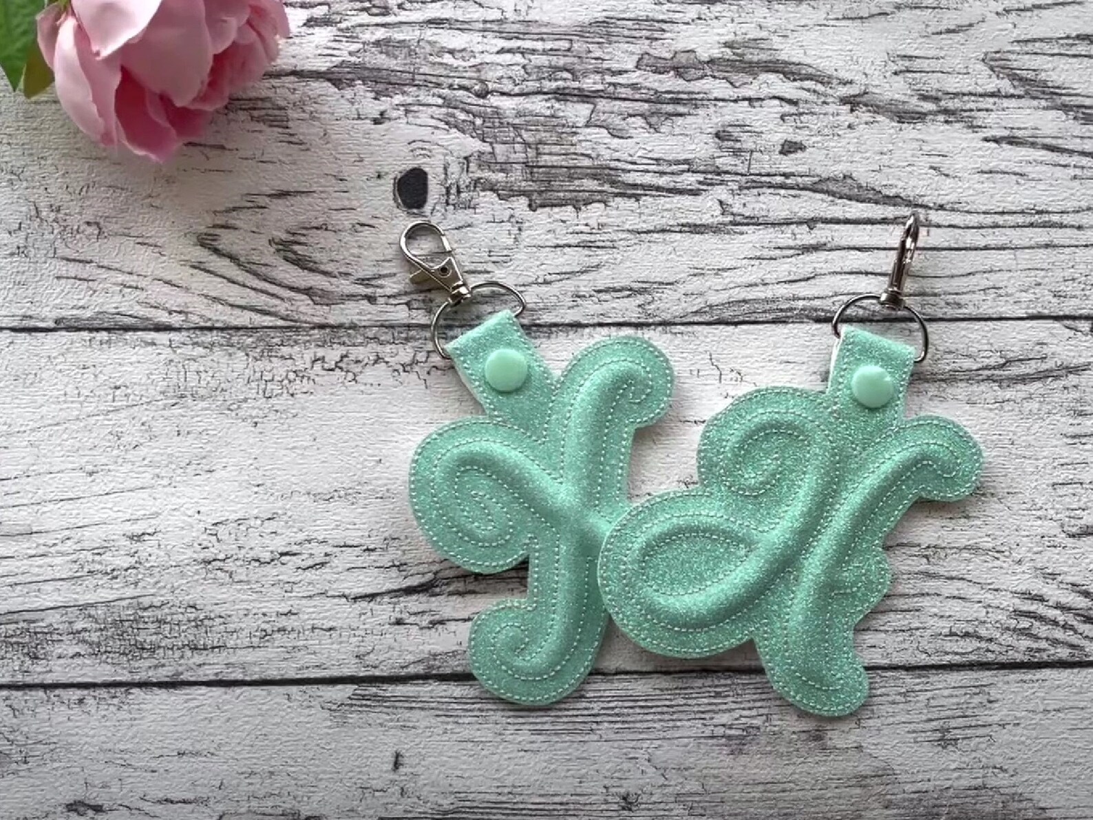 Puffy Puff Relief 3D Key Fob Snap Tab Monogram A-Z in the Hoop ITH ...