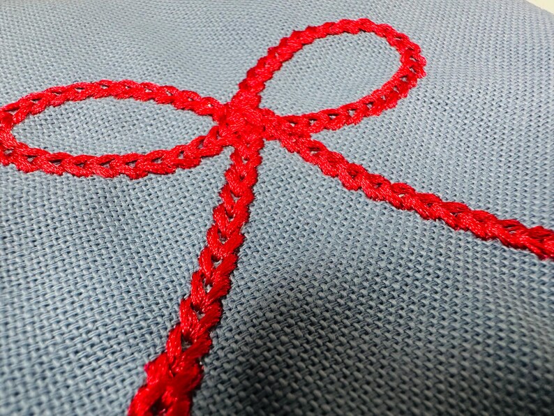 Hand Chain Stitch Effect Bow Set 4 Types Ribbon Bows Machine Embroidery ...