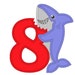 Baby Shark Birthday Number 8 EIGHT Bitten Number Kids Boy Birthday ...