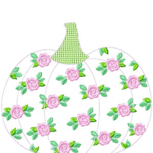 Free Edge Raggedy Rose Floral Pumpkin Machine Embroidery Applique ...
