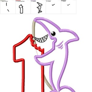 Baby Shark Birthday Number 1 ONE Bitten Number Baby Kids Boy Birthday ...