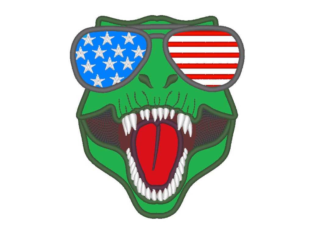 T-rex Dinosaur Face Aviator Glasses 4th of July Patriotic Independence ...