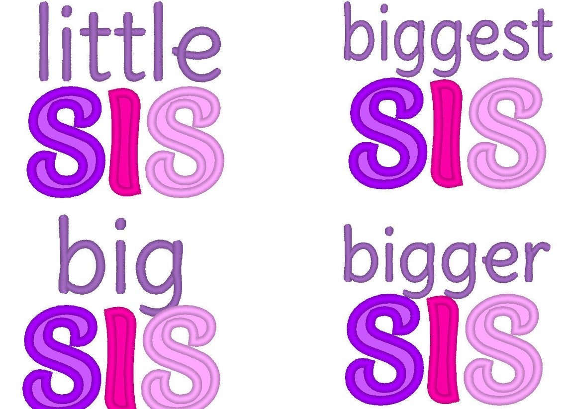 Little Sister Little Sis Big Sister Big Sis Sister Bigger - Etsy