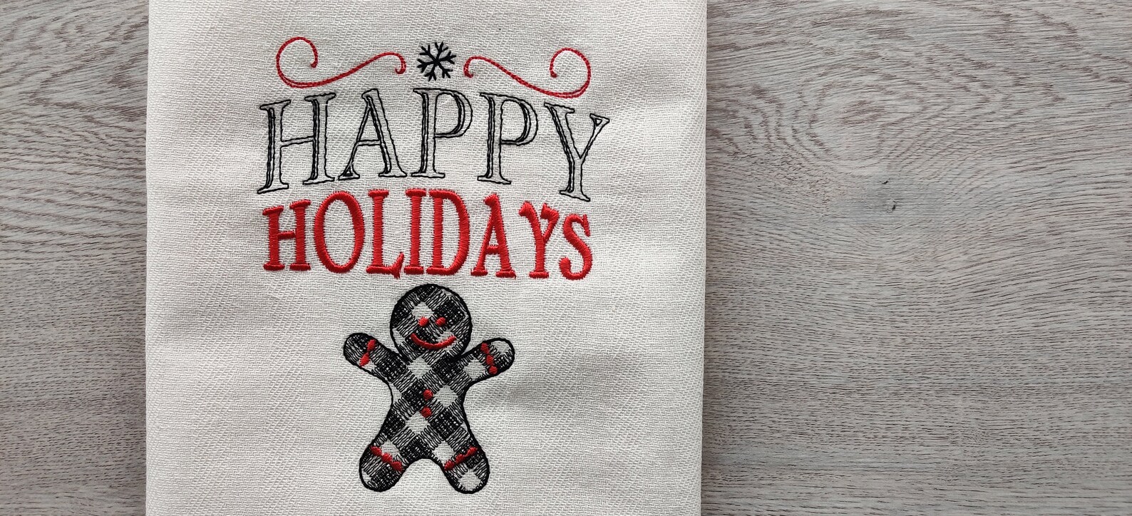 Merry Christmas Gingham Old Fashioned Classic Happy Holidays Joy ...
