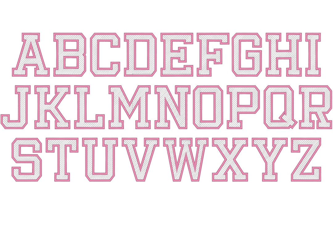 Glitter Font Diamonds Satin Stitch Outline Light Stitch Embroidery Font ...