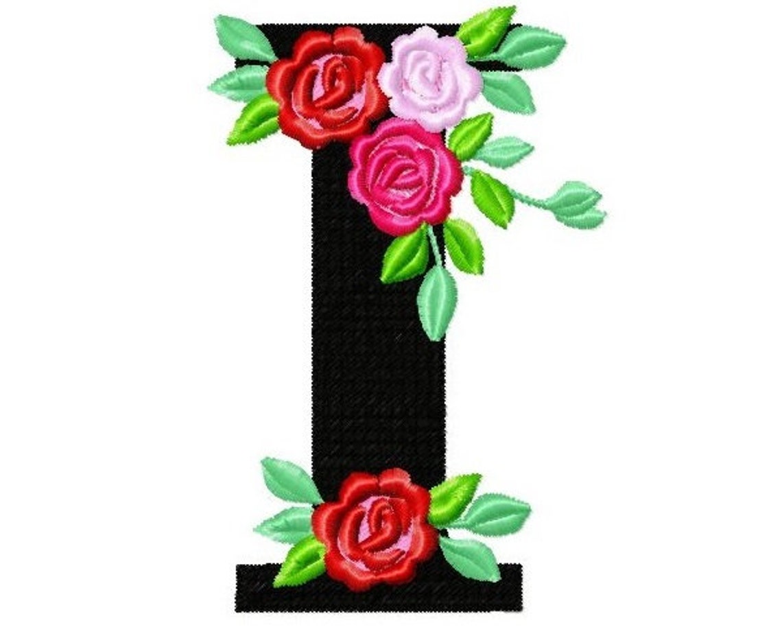 Roses Floral Individual Letter I Garden Flag Monogram Roses - Etsy