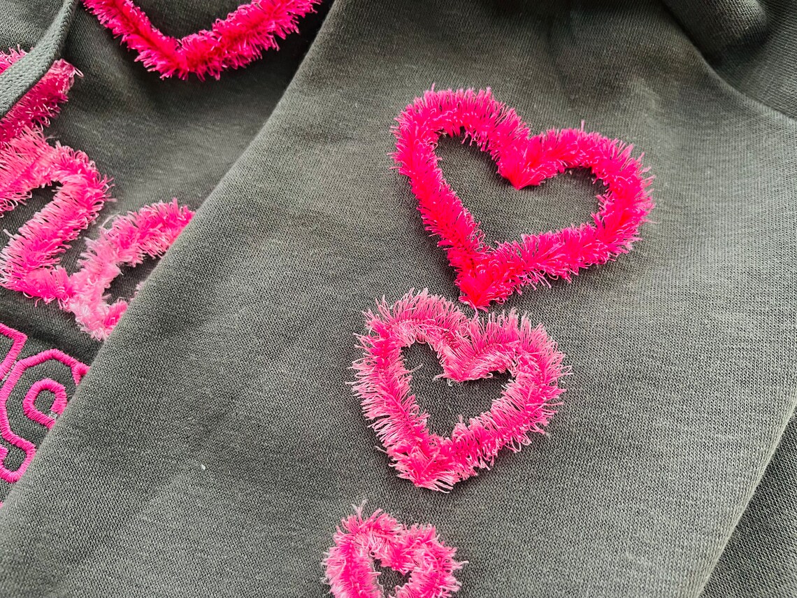Fluffy Valentine Heart Chenille Awesome Hearts Fringed Fluffy Heart ...