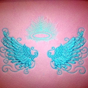 Angel Wings/ Glow in the Dark Special Designed Machine Embroidery ...