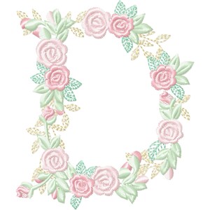 Delicate Roses Floral Letter D Garden Flag Monogram Flowers Flower ...