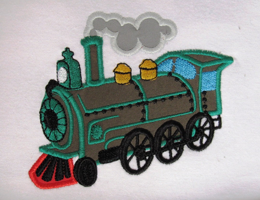 Real Steam Train - Machine Embroidery Applique Designs - Multiple Sizes ...