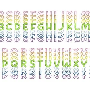 Stacked Font, BX Included! Satin Stitch and Outline Alphabet Letters ...