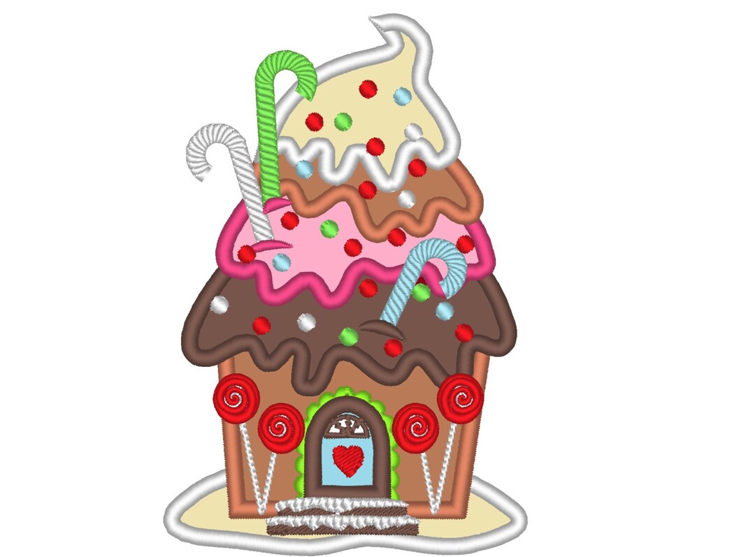 Sweety Christmas Ginger House Machine Embroidery Applique Designs 4x4 ...
